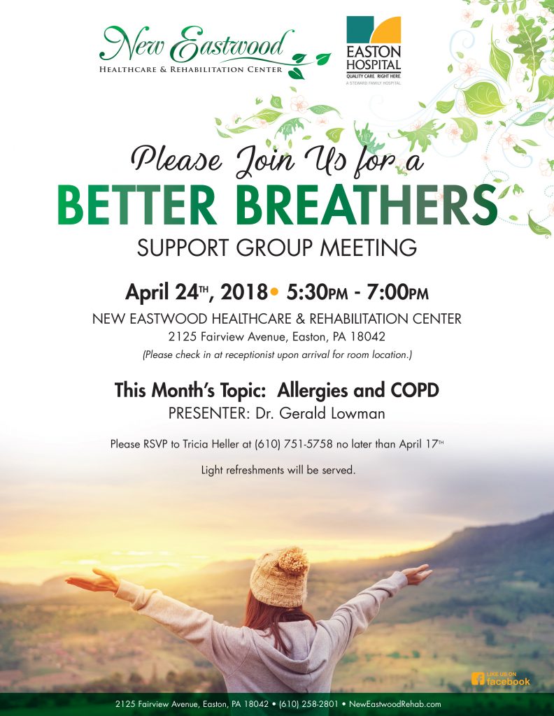 Better Breather Support Group: 4/24 - New Eastwood Healthcare ...